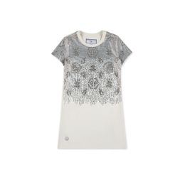 Philipp Plein Damen Minikleid "Monogram"75, cream, Gr. 12, Obermaterial: 100% Baumwolle. Futter: 100% Glasfaser, Kleider
