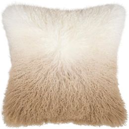 Pad Dekokissen &raquo;GLORY, Kissenh&uuml;lle&laquo; echtes Lammfell, extravagant und luxuri&ouml;s, 30x50 cm oder 40x40 cm beige Lammfell, Polyester B/L: 40cm x 40cm, 1 