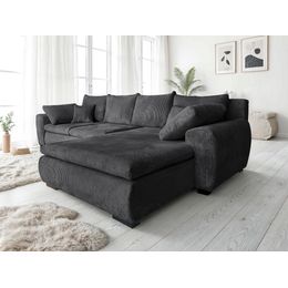 Ecksofa Home Affaire, B:325cm H:87cm T:183cm, grau, Luxus-Microfaser Vintageoptik (100% Polyester);Microfaser Antiklederoptik (100% Polyester),