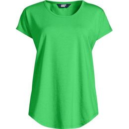 LANDS' END Shirt aus Baumwolle/Modal-Mix mit Ballettausschnitt f&uuml;r Damen, Damen, size: regular, Gr&uuml;n, Baumwolle/Baumwoll-Mischung/Baumwolle Modal, by Lands' End