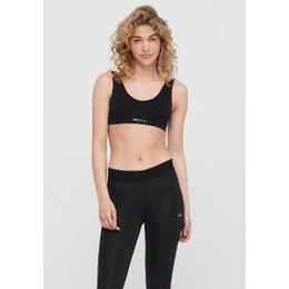 Only Play Damen Sport-Bustier "ONPMIRA SEAM SPORTS BRA", schwarz, Gr. S, unifarben, Jersey, Obermaterial: 96% Polyamid, 4% Elasthan, BHs, mit