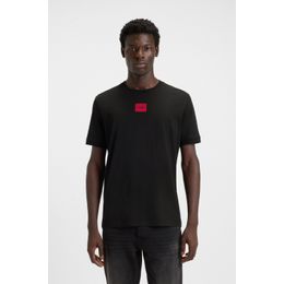 Hugo Herren T-Shirt "Diragolino", schwarz, Gr. M, unifarben, Single Jersey, Obermaterial: 100% Baumwolle, Shirts, Rundhalsausschnitt, Regular Fit,