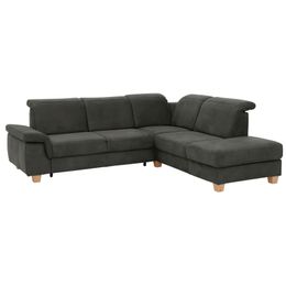 Ecksofa Home Affaire, B:256cm H:83cm T:221cm, grau, Luxus-Microfaser Florence (100% Polyester);Luxus-Microfaser weich (90% Polyester, 10%