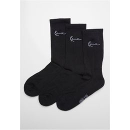 Karl Kani Herren Basicsocken "Karl Kani Accessoires KA-SK011-001-01 KK Signature Socks 3-Pack", Gr. 35, schwarz, 73% Baumwolle, 25% Polyamid, 2%