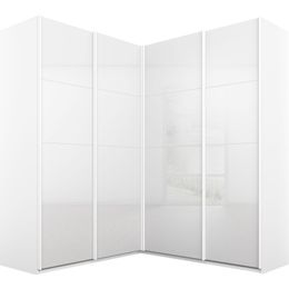Schwebet&uuml;renschrank Rauch, B:181cm H:210cm T:187cm, wei&szlig;, Holzwerkstoff, Schr&auml;nke, "Schrank Garderobe Eckkleiderschrank QUADRA Front in
