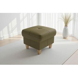 Sit & More Polsterhocker SIT & MORE, B:58cm H:48cm T:58cm, gr&uuml;n, Hocker, "Pamela, Leder, B: 58 cm", mit praktischen Stauraum, hochwertige Qualit&auml;t, verschiedene