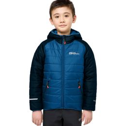 Jack Wolfskin Kinder Steppjacke "ZENON f&uuml;r Kinder", blau, Gr. 176, Obermaterial: 100% Polyester, Jacken, mit Kapuze, winddicht, w&auml;rmend