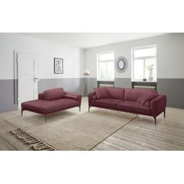 Polstergarnitur Egoitaliano, H:95cm T:97cm, rot, Leder CAREZZA (echtes Rindsleder) ist ein Naturleder, dass die urspr&uuml;nglichen Eigenschaften der Haut