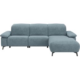 Ecksofa Musterring, B:280cm H:83cm T:180cm, blau, 16% Baumwolle, 79% Polyester, 5% Polyacryl, Wohnzimmer, Sofas, "MR 370, intelligenter Komfort im