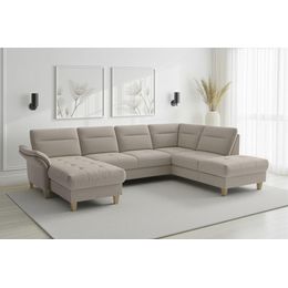 Sit & More Wohnlandschaft SIT & MORE, B:292cm H:90cm T:212cm, beige, 95% Polyester 5% Polyamid, Sofas, "Pamela U-Form, B: 292 cm, optional Schlaffunktion &