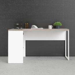 Eckschreibtisch Home Affaire, B:145,1cm H:76,8cm T:81cm, braun, B&uuml;ro, Tische, "Plus", Schreibtisch mit vielen Stauraumm&ouml;glichkeiten, Gestell aus