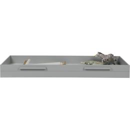 Bettschubkasten Woood, B:198cm H:21cm T:91cm, grau, Massivholz, Schubladen, "Dennis mit geb&uuml;rstetem FSC Massivkiefer B 198 x T 91 x H 21 cm", Als
