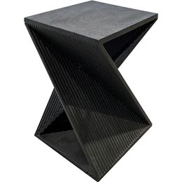 Beistelltisch GUTMANN FACTORY, B:35cm H:50cm T:35cm, schwarz, Wohnzimmer, Tische, im Landhausstil - Echtholzoptik Details, Breite 77 cm