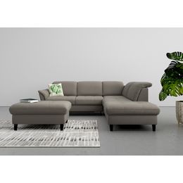 Sit & More Ecksofa SIT & MORE, B:261cm T:224cm, braun, 95% Polyester, 5% Polyamid, Wohnzimmer, Sofas, "Maggiore L-Form", wahlweise mit Kopfteilverstellung,