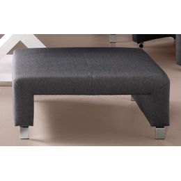 Polsterhocker, B:100cm H:50cm T:53cm, grau, exxpo - SOFA FASHION, NaturLeder;Strukturstoff (Zusammensetzung: Polyester 100%);Luxus-Microfaser