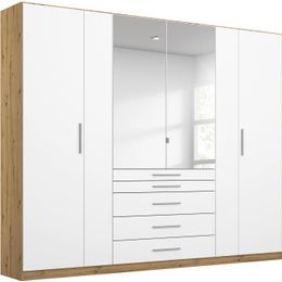 Kleiderschrank Rauch, B:225cm H:210cm T:54cm, wei&szlig;, Holzwerkstoff, Kinderzimmer, Schr&auml;nke, "Schrank Dreht&uuml;renschrank Ankleide Garderobe Schlafzimmer