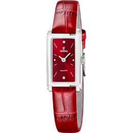 Festina Damen Quarzuhr "Mademoiselle", rot, Armbanduhren, Armbanduhr, Damenuhr, Lederarmband, analog