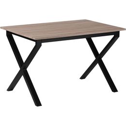 Esstisch OTTO HOME, B:120cm H:75cm T:80cm, braun, K&uuml;che, Tische, "Boddhi", schwarzes Metallgestell, Plattenvarianten w&auml;hlbar, sowie Gr&ouml;&szlig;en