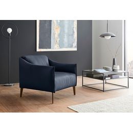 Cocktailsessel W.Schillig, B:84cm H:78cm T:84cm, blau, Longlife Xtra-Leder Z59: Glattleder mit modischer Pr&auml;gung. Hautst&auml;rke 0, 9 - 1, 1 mm., Sessel,