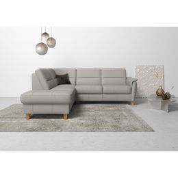 Ecksofa Home Affaire, B:236cm H:89cm T:212cm, grau, Luxus-Microfaser (100% Polyester);Struktur (100% Polyester);Luxus-Microfaser in Lederoptik (100%