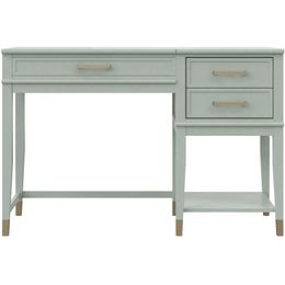 Schreibtisch DOREL HOME, B:117cm H:77cm T:51cm, gr&uuml;n, Jugendzimmer, Tische, "Westerleigh", h&ouml;henverstellbar, mit 2 Schublade, Beine Massivholz,