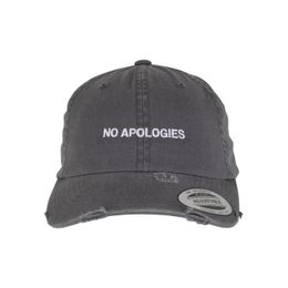 MisterTee Damen Snapback Cap "MisterTee No Apologies Low Profile Destroyed Cap", grau, bedruckt, 100% Baumwolle, Caps