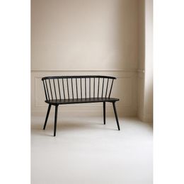 Essbank schwarz FSC -zertifiziertes Holz, Massivholz B/H/T: 120cm x 77cm