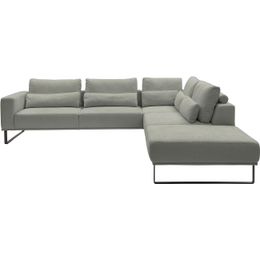 Ecksofa Musterring, B:308cm H:88cm T:200cm, grau, 85% Polyester, 15% Viskose, Wohnzimmer, Sofas, "JustB PM100 Federkern & Kaltschaum, bequem, Breite