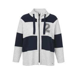 Via Appia Due Damen Sweatjacke "Via Appia Due Sweatshirt", blau, Gr. 52, gestreift, Obermaterial: 49% Viskose CV. 43% Polyester PES. 8% Elasthan EL.,