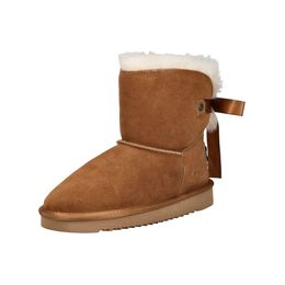 Mustang Shoes Damen Stiefelette "Mustang Shoes Stiefelette Veloursleder", Gr. 36, braun, Veloursleder, Schuhe