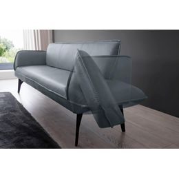 K+w Komfort & Wohnen Essbank, B:218cm H:91cm T:66cm, blau, K+W KOMFORT & WOHNEN, Cloud: Nappaleder pigmentiert, Glattleder, 0, 9/1, 1mm, elegantes Leder mit Wolkung und