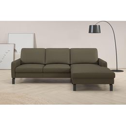 Ecksofa Home Affaire, B:244cm H:86cm T:164cm, braun, 100% Polyester, Wohnzimmer, Sofas, inkl. saugroboterfreundliche H&ouml;he & schmale Armlehnen