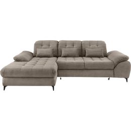 Home Affaire OTTO home Ecksofa &raquo;Lazio modern und bequem, schmale Armlehnen, tolle Detailverarbeitung&laquo; zwei verschiedene Fu&szlig;farben w&auml;hlbar beige 93% Polyester, 7% 