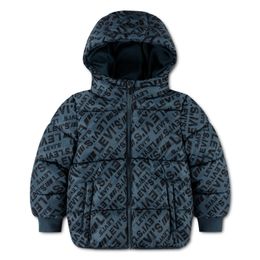 LEVI'S KIDS Jungen Steppjacke "LVB HEAVY WEIGHT PUFFER", blau, Gr. 12, bedruckt, Web, Obermaterial: 100% Polyester, Jacken, Winterjacke mit Kapuze