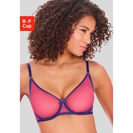 Vivance Damen T-Shirt-BH "Finja", Gr. 75, pink, Mesh, Obermaterial: 80% Polyamid, 20% Elasthan, BHs, mit B&uuml;gel aus transparentem Soft-Mesh,