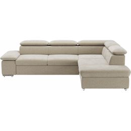 Sit & More Ecksofa SIT & MORE, B:272cm H:73cm T:226cm, beige, 100% Polyester, Wohnzimmer, Sofas, "Valantine, L-Form, B: 272 cm, Bettfunktion opt.,