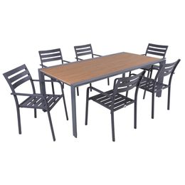 Garden Pleasure Gartenm&ouml;belset 'Silea/Treviso' f&uuml;r 6 Personen Aluminium