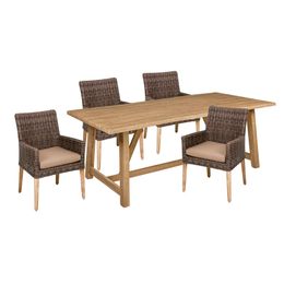 Garden Pleasure Gartenm&ouml;belset 'Oakland' f&uuml;r 4 Personen Akazienholz