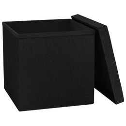 Sitztruhe Vcm, B:38cm T:38cm, schwarz, Obermaterial: 100% Textilmaterial TEXMAT., Garten, Sitzb&auml;nke, "Stoff Sitztruhe Sitzbank Truhe Box Hocker Boxas"