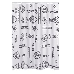 toom Duschvorhang Textil 'Neptun' grau 120 x 200 cm