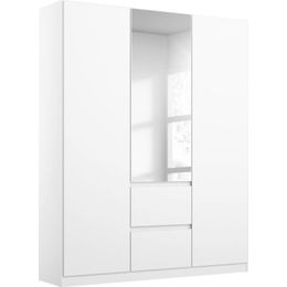 Dreht&uuml;renschrank Rauch, B:136cm H:197cm T:54cm, wei&szlig;, Holzwerkstoff, Schr&auml;nke, "Kleiderschrank Schrank Garderobe W&auml;scheschrank Ankleide NIDDA", mit