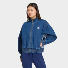 Damen Outdoorjacke "ST DNM WSH JK", blau, Gr. XL, adidas Sportswear, Obermaterial: 100% Baumwolle, Jacken, f&uuml;r Erwachsene, mit Baumwolle als