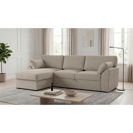 Ecksofa OTTO HOME, B:246cm H:88cm T:156cm, braun, 100% polyester, Wohnzimmer, Sofas, "Citry", Breite 246 cm, Chenille, Bettfunktion, Bettkasten,