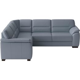 Sit & More Ecksofa SIT & MORE, B:255cm H:88cm T:225cm, grau, Wohnzimmer, Sofas, "Montego Leder, L-Form, B: 255cm", wahlweise mit Schlaffunktion und Schubkasten