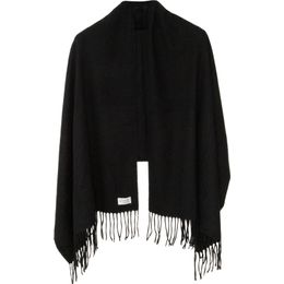 Chillouts Damen Strickschal "Gisa Scarf", schwarz, unifarben, Strick, Obermaterial: 100% Polyester, Modet&uuml;cher, Gr&ouml;&szlig;e: 180 x 70 cm, vielseitige
