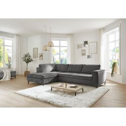 Ecksofa DIE PLANBAR, B:289cm T:197cm, grau, 100% Polyester, Wohnzimmer, Sofas, "MP-IN24153, L-Form, Breite 289 cm", wahlweise mit Schlaffunktion und