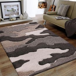 Sanat Hochflor-Teppich &raquo;Luxus 3508 , auch in Rund erh&auml;ltlich&laquo; rechteckig 30 mm H&ouml;he robuster Langflor, weich, Wohnzimmer, Schlafzimmer braun Kunstfaser B : 
