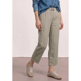 Street One Damen Street One Stoffhose &raquo;Style Emee&laquo; Leinenhose mit Schnallendetail beige 44, L&auml;nge 26