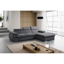 WERK2 Ecksofa &raquo;Cosmo 282 x 192 cm modern und bequem&laquo; Chenille, L-Form, XXL, Schlaffunktion, Bettkasten 100% Polyester B/H/T: 282cm x 99cm x 192cm, 