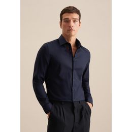 Seidensticker Herren Businesshemd "Schwarze Rose", blau, Gr. 42, unifarben, 100% Baumwolle, Hemden, Shaped 1/1 Kentkragen Uni